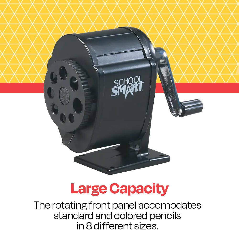 School Smart Multi Hole Metal Pencil Sharpener Black